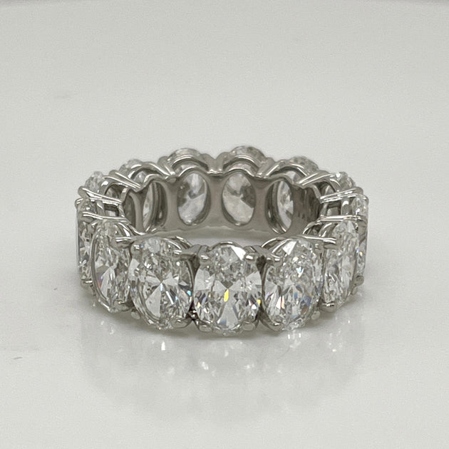 10ct Oval-Cut Diamond Eternity Band in Platinum – Jahan Diamond Imports