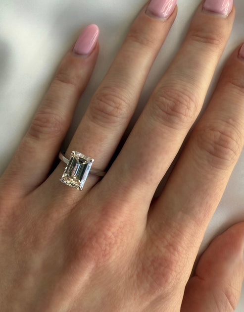 3.51ct Emerald Cut Diamond Engagement Ring – Jahan Diamond Imports