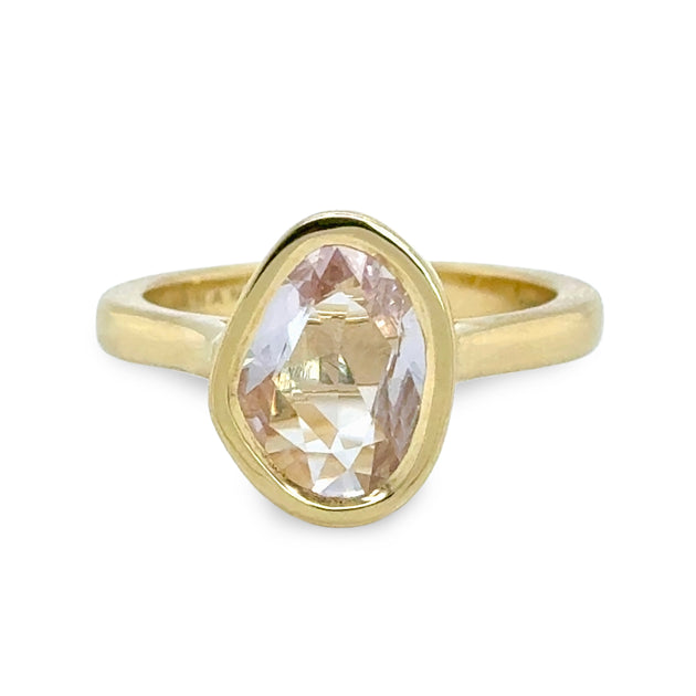 No-Heat Ceylon Pink Sapphire Slice Ring in 18K Yellow Gold – Jahan ...