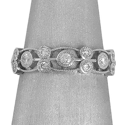 Milgrain Filigree Diamond Stacking Ring – Jahan Diamond Imports